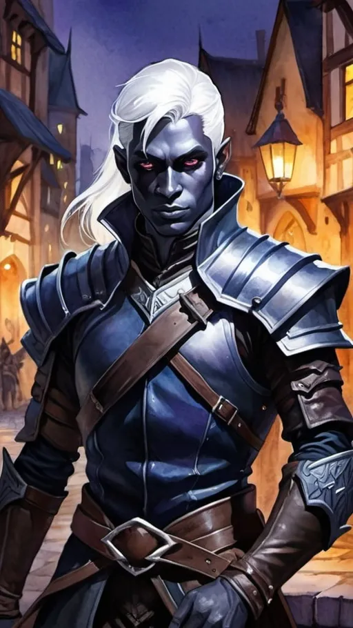 A Drow in Battlemage Scout Captain armor standing in...