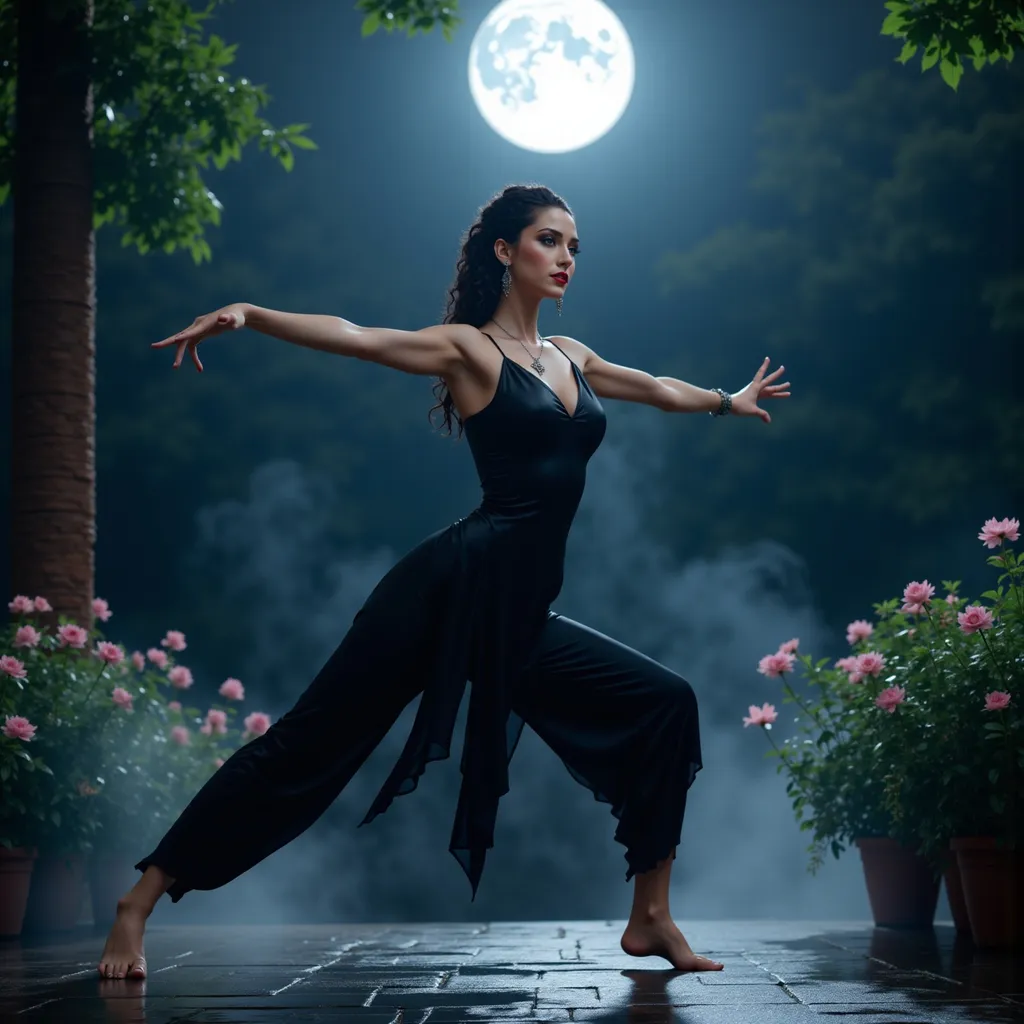 A graceful female vampire, embodying the essence of...