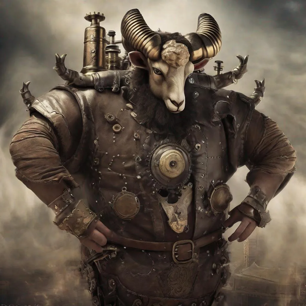 Ram-man is the essence of rage. Steampunk Photo real...
