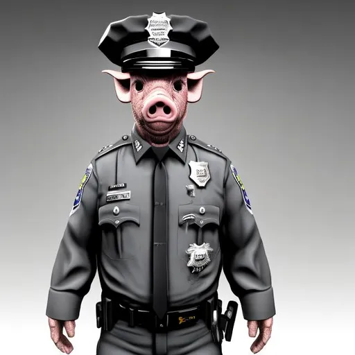 Zombie humanoid pig-police in full uniforms. | OpenArt