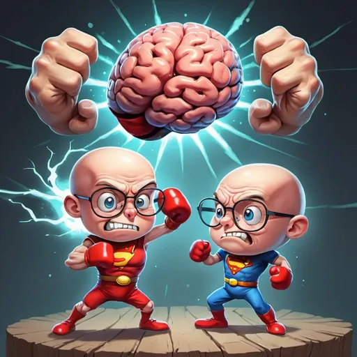 create 2 characters, first one is a boxer in red and...