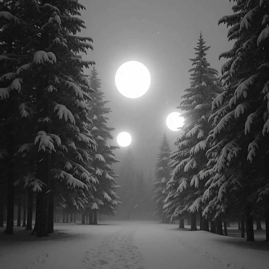 A dramatic black and white scene unfolds as three ra...