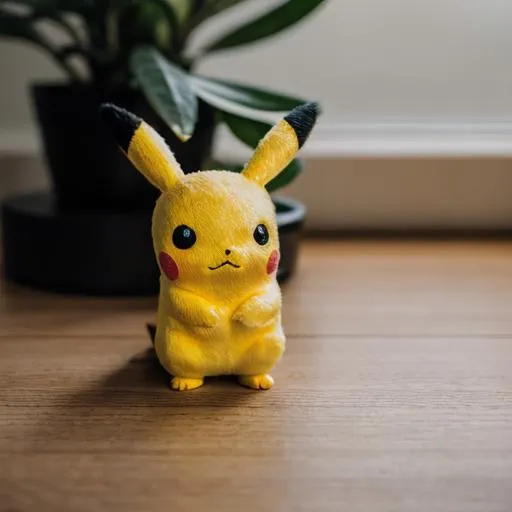 adorable little Pikachu surrounded with yellow flowers