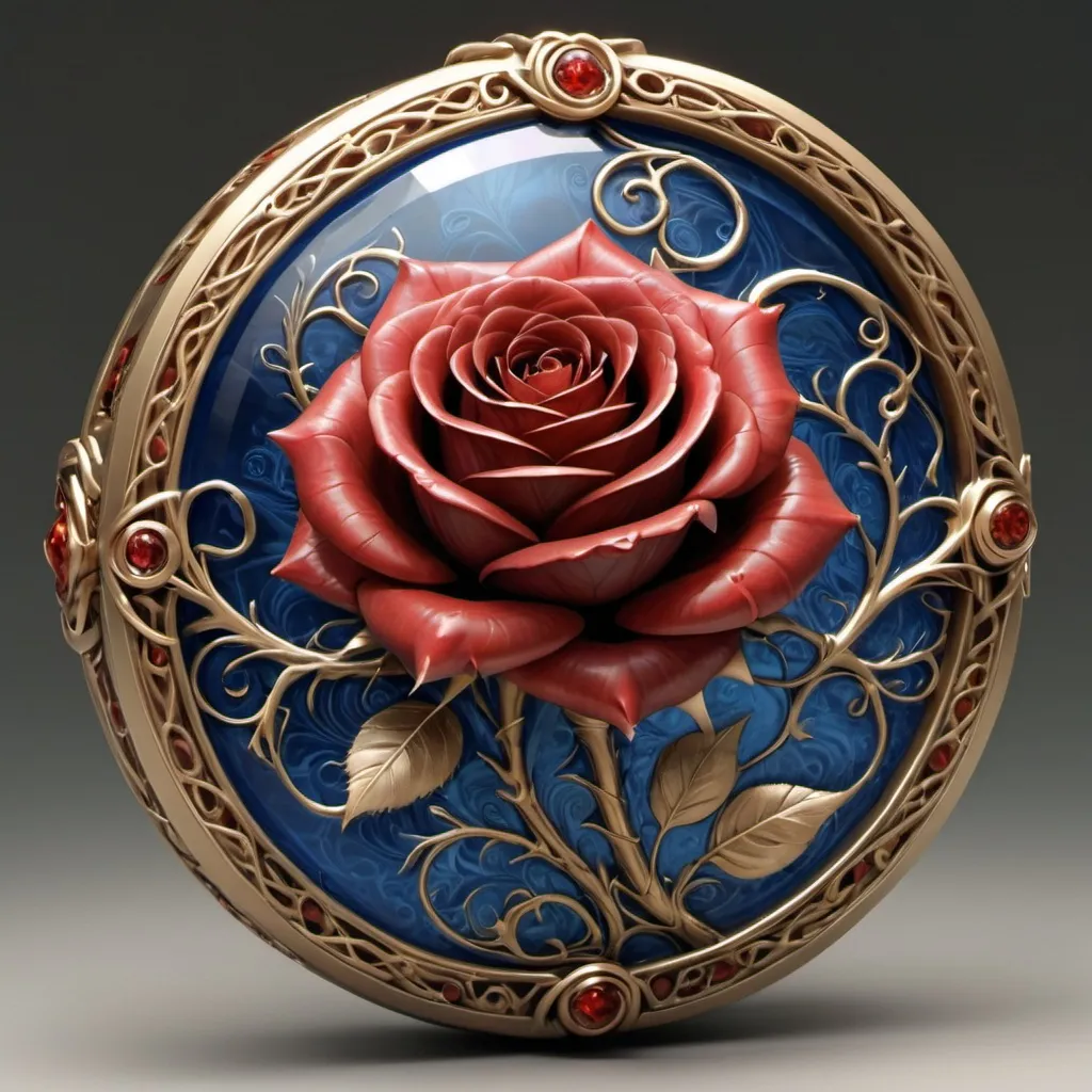An amulet with the sapphire gem etched with the desi...