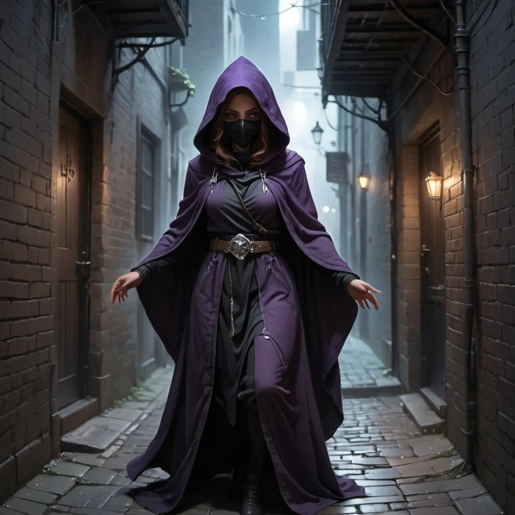 Female shady hooded figure with their face concealed...