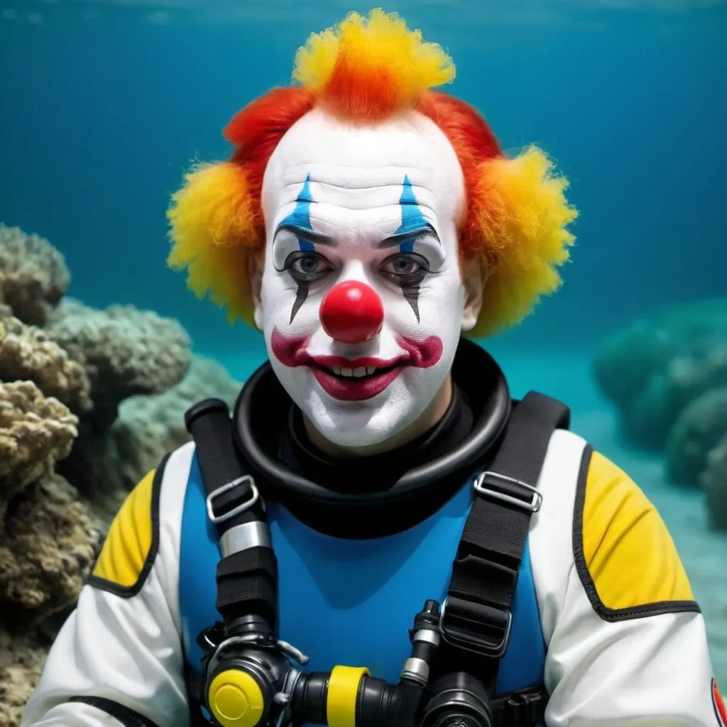 Clown wearing scuba gear