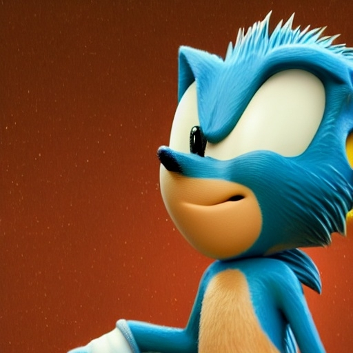 A Photograph of Sonic the hedgehog what’s running fa...