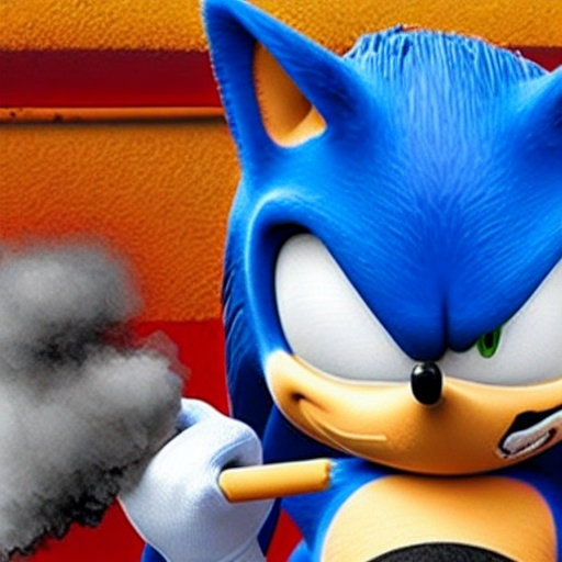 Sonic is smoking put the fire in because smoking is...