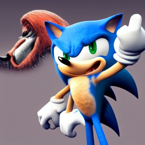 A Photograph of Sonic the hedgehog what’s running fa...