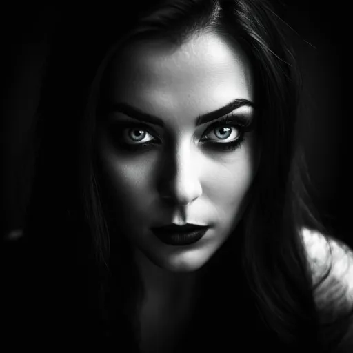 High-contrast silhouette of a strong, elegant 4 wome...