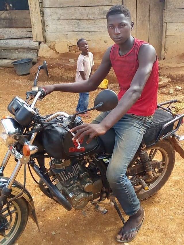 •ALi Boubacar is riding the motorbike in 2018