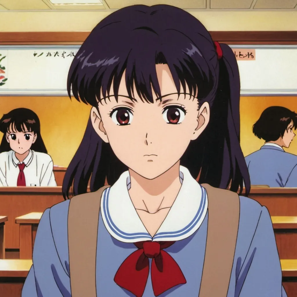1990s anime screencap, a school girl, anime scene