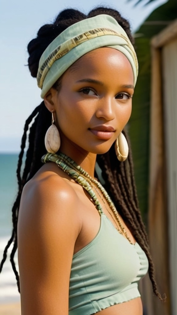 A full-body portrait of a young Tanzanian woman with...