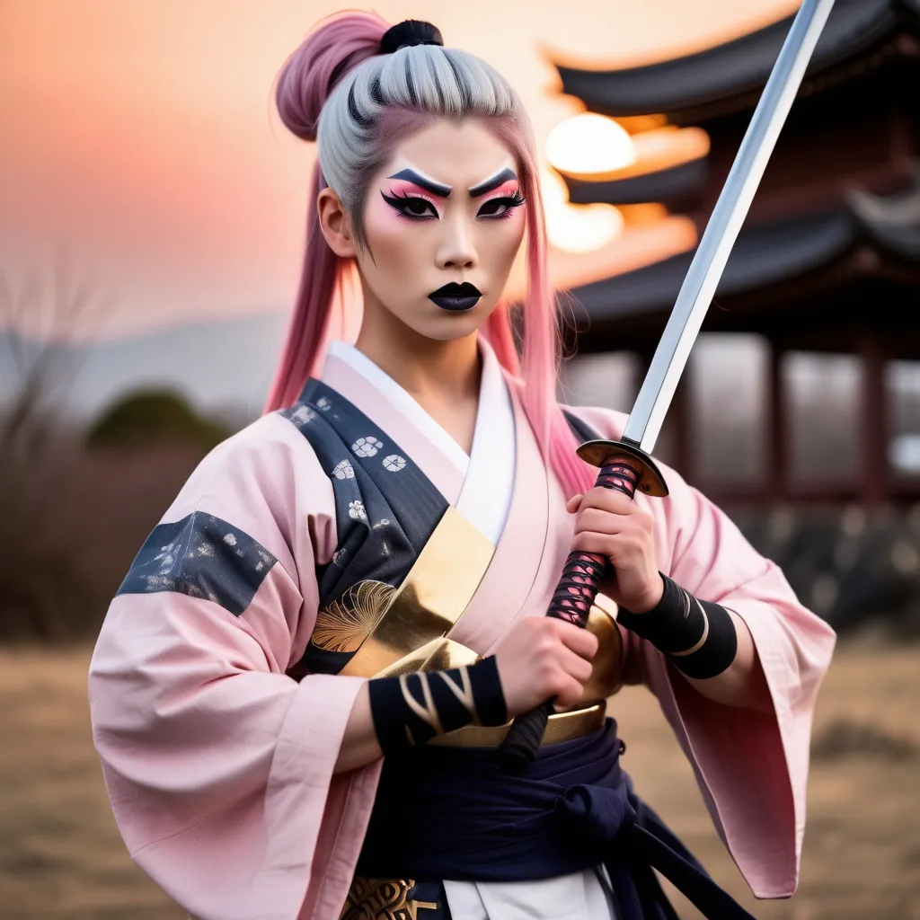 A gorgeous muscular 21-year-old Japanese drag queen...