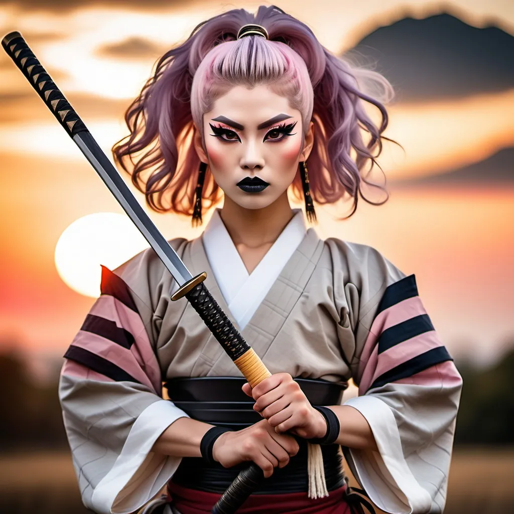 A gorgeous muscular 21-year-old Japanese drag queen...