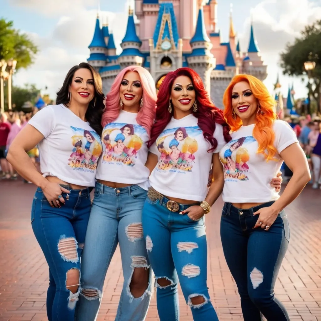 High quality photo of three gorgeous muscular 35-yea...