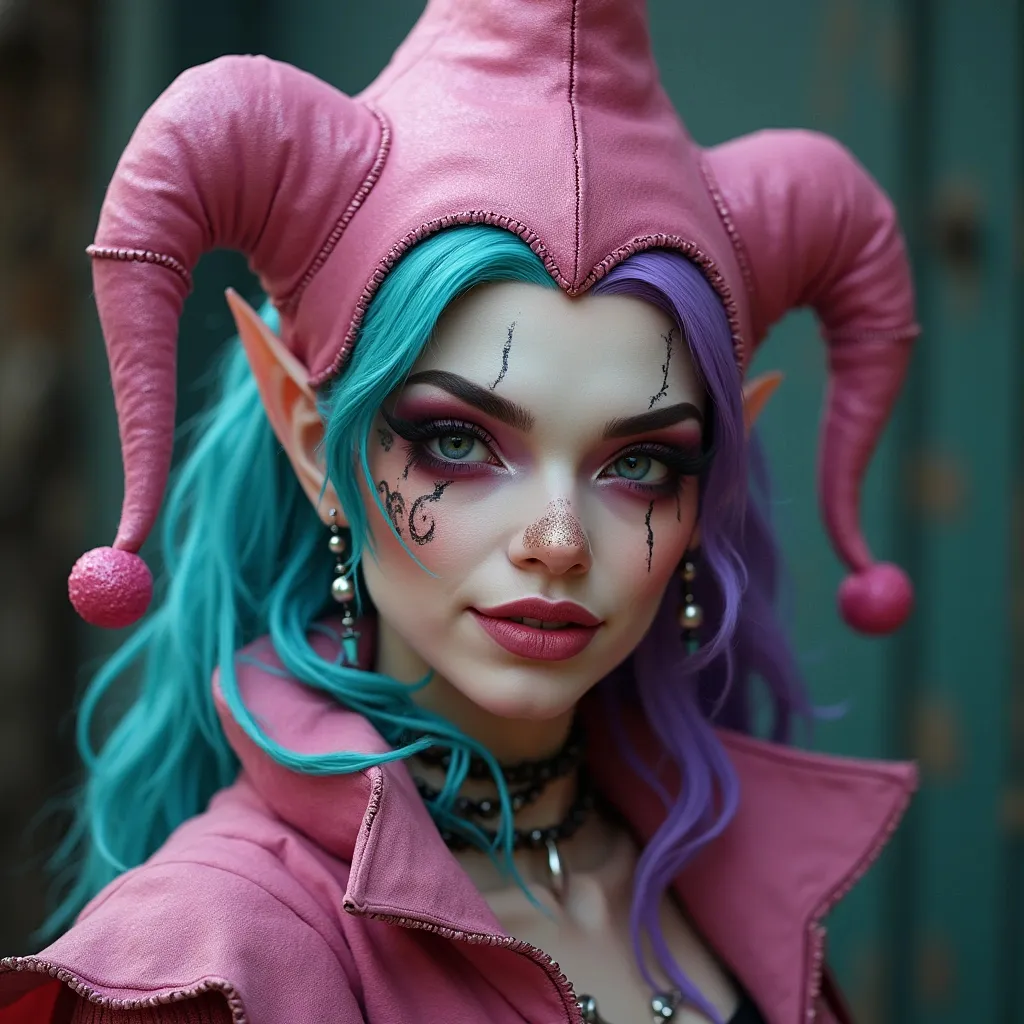 dungeons and dragons style drag queen harlequin jest...