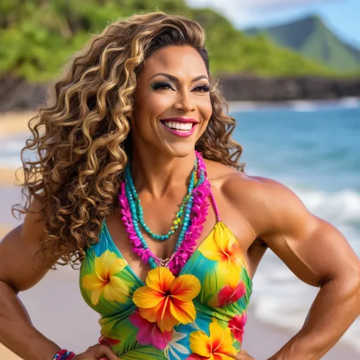 Picture of a beautiful muscular 35-year-old Hawaiian...