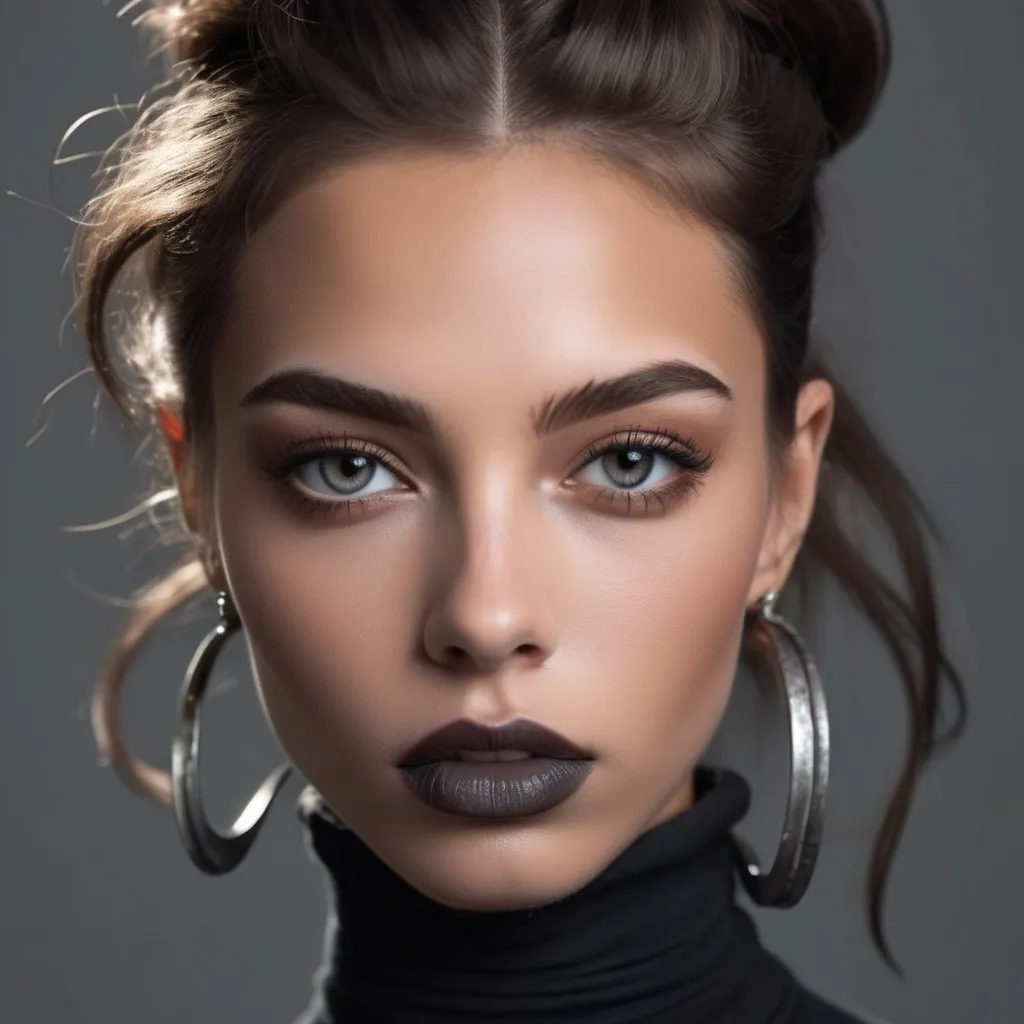 Create a highly stylized, ultra-detailed portrait of...