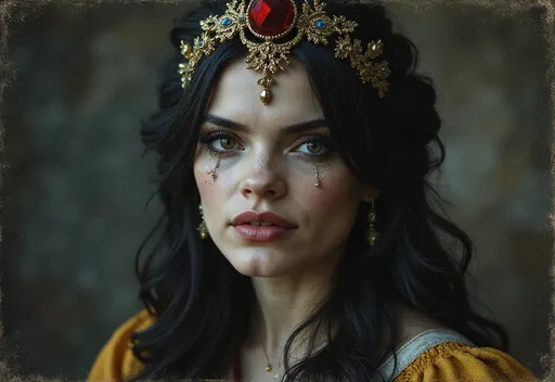 Grunge medieval Snow White drag queen (strong mascul...