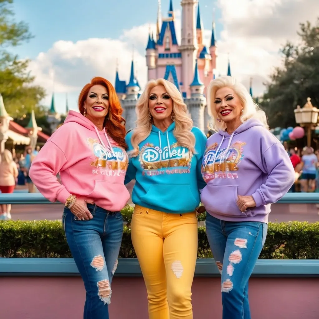 High quality photo of three gorgeous muscular 50-yea...