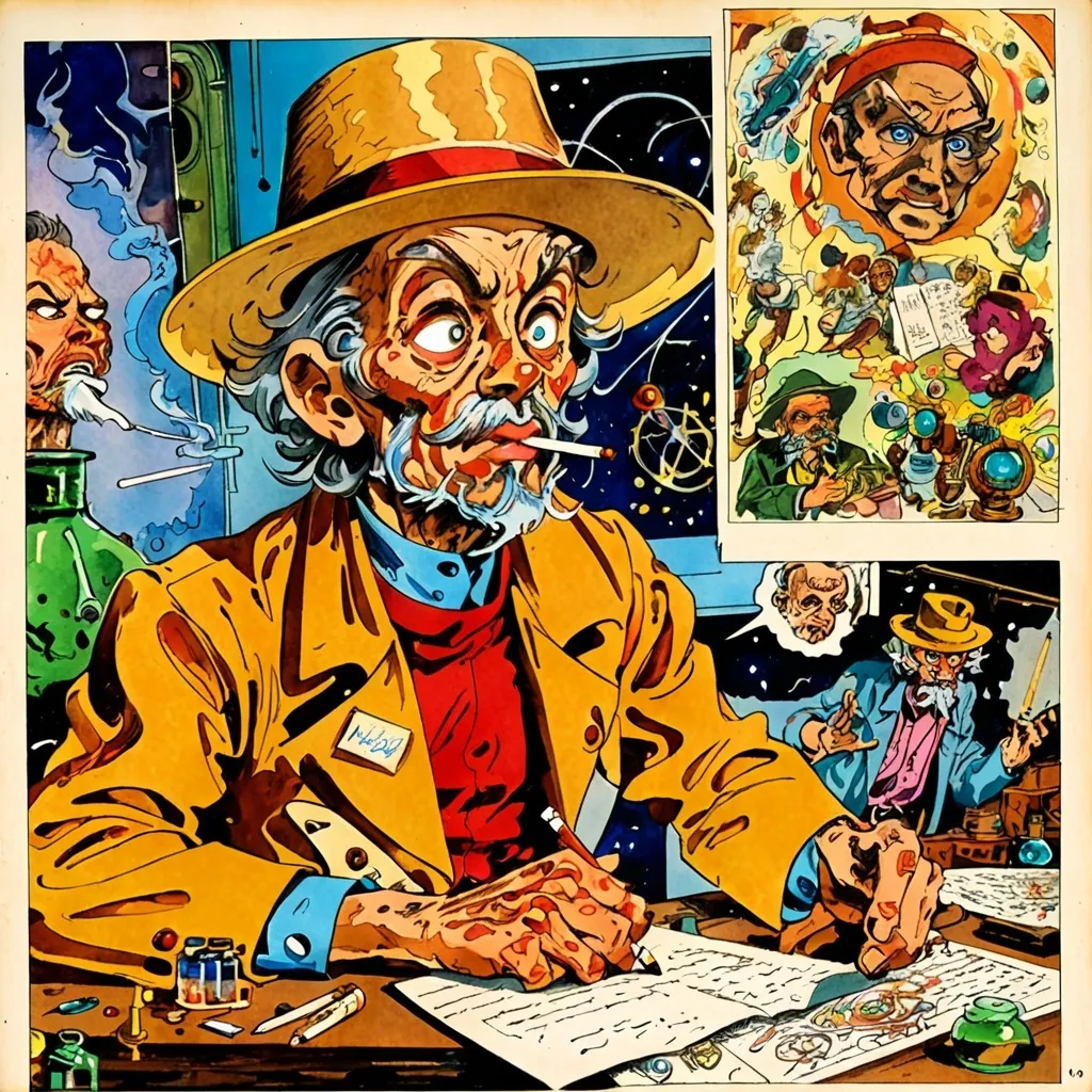 A mad scientist in a lab, in the style of Jack Kirby...