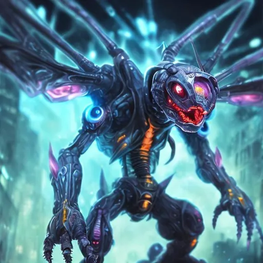 Digimon stag beetle , digital painting, detailed tec... | OpenArt