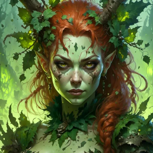 Pretty Nurgle infected poison ivy princess close up... | OpenArt
