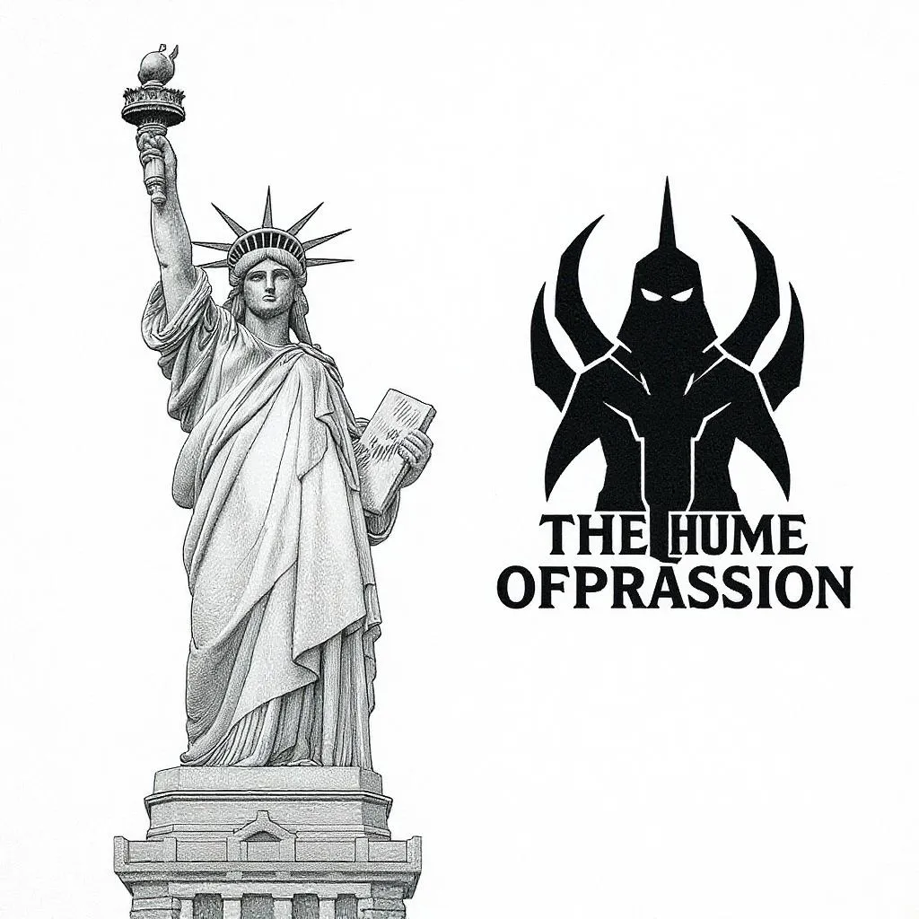 draw picture of the statue of liberty with the logo...