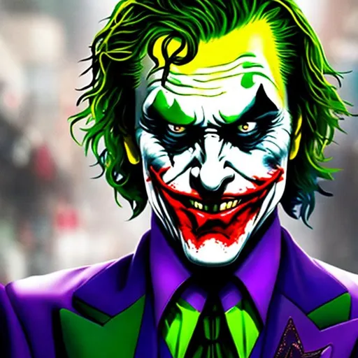 cinematic still of the joker in the streets of cyber... | OpenArt