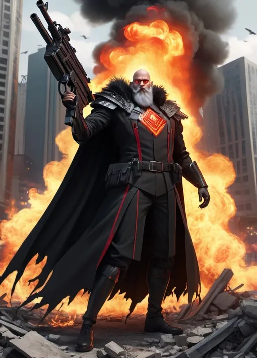 smiling Voldemort with machine gun, also other ghost...