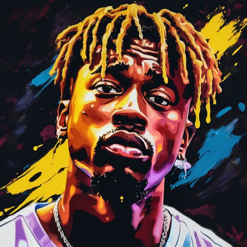 oil paint Visible strokes,rough edges paint of JUICE...