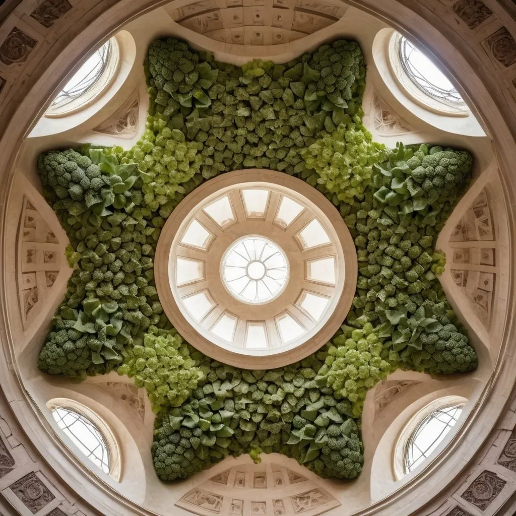 dome ceiling, pantheon cupola, pattern made out of l...