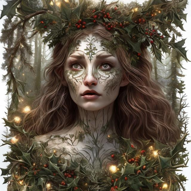 yule, the horned one in a forest, beautiful, highly...