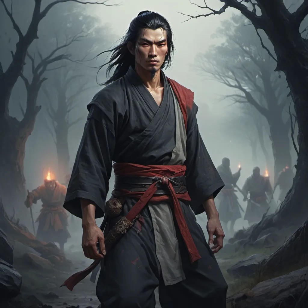 Highdee Kuan, detailed DnD fantasy art of a heroic h...