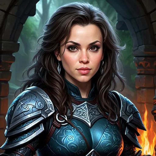 Alyssa Milano, Detailed DnD fantasy art of a pretty...