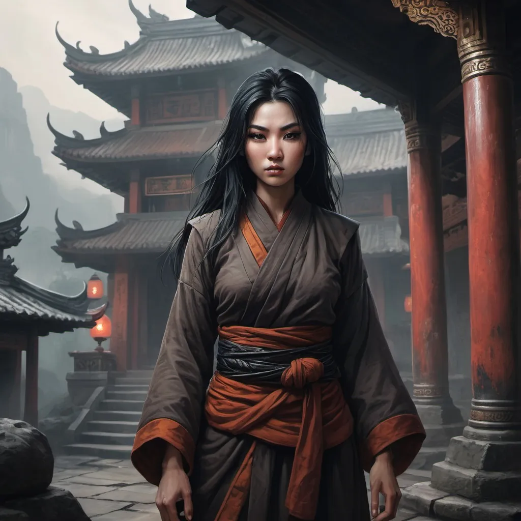 Highdee Kuan, detailed DnD fantasy art of a heroic f...