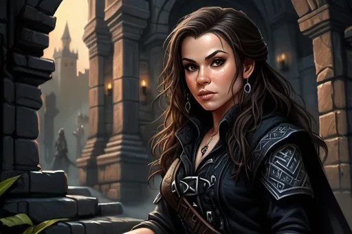 Alyssa Milano, Detailed DnD fantasy art of a pretty...