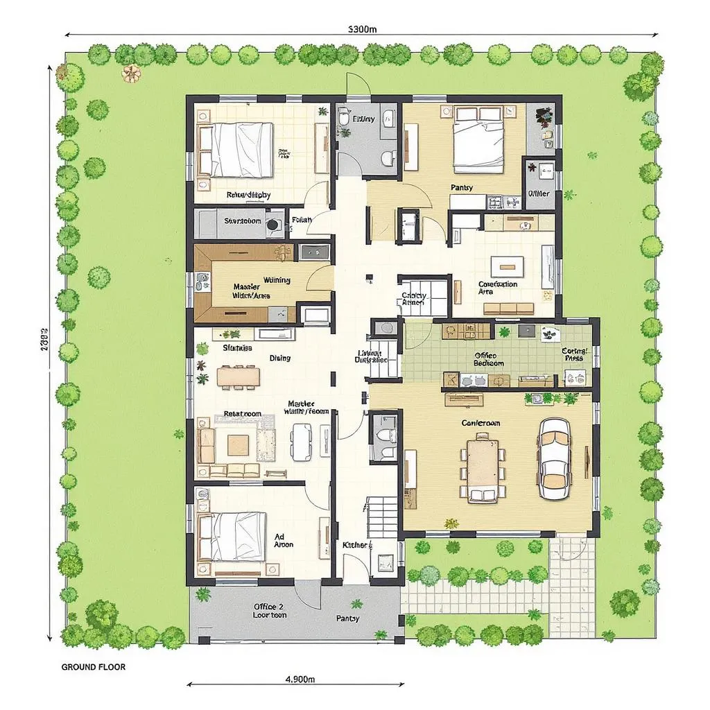 Building Plan Overview Plot Dimensions: 19.3 ft (wi...