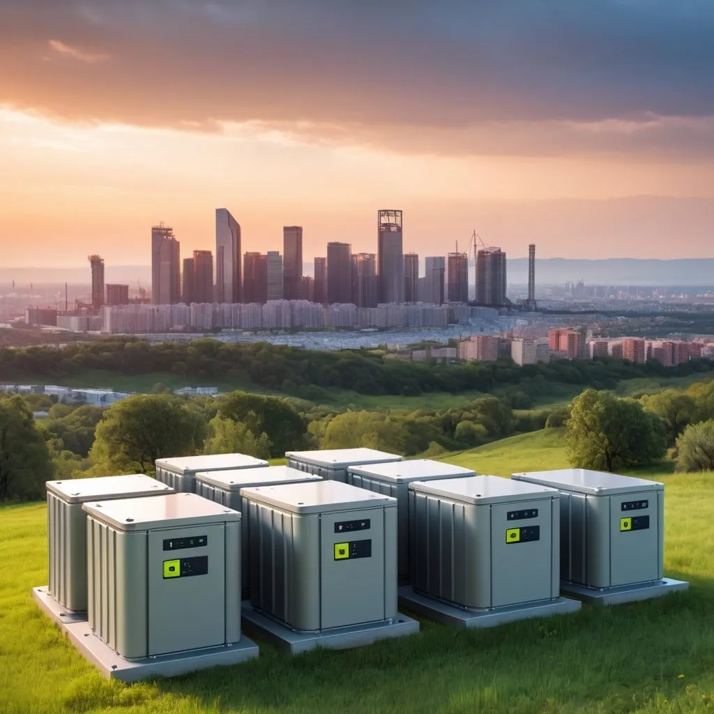energy storage with city in background