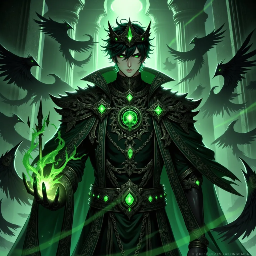 A powerful and imposing king in a highly detailed an...