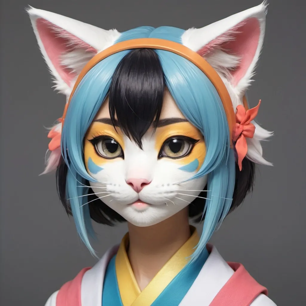 Mayu ,Kemono Feline Avatar, with multi colour