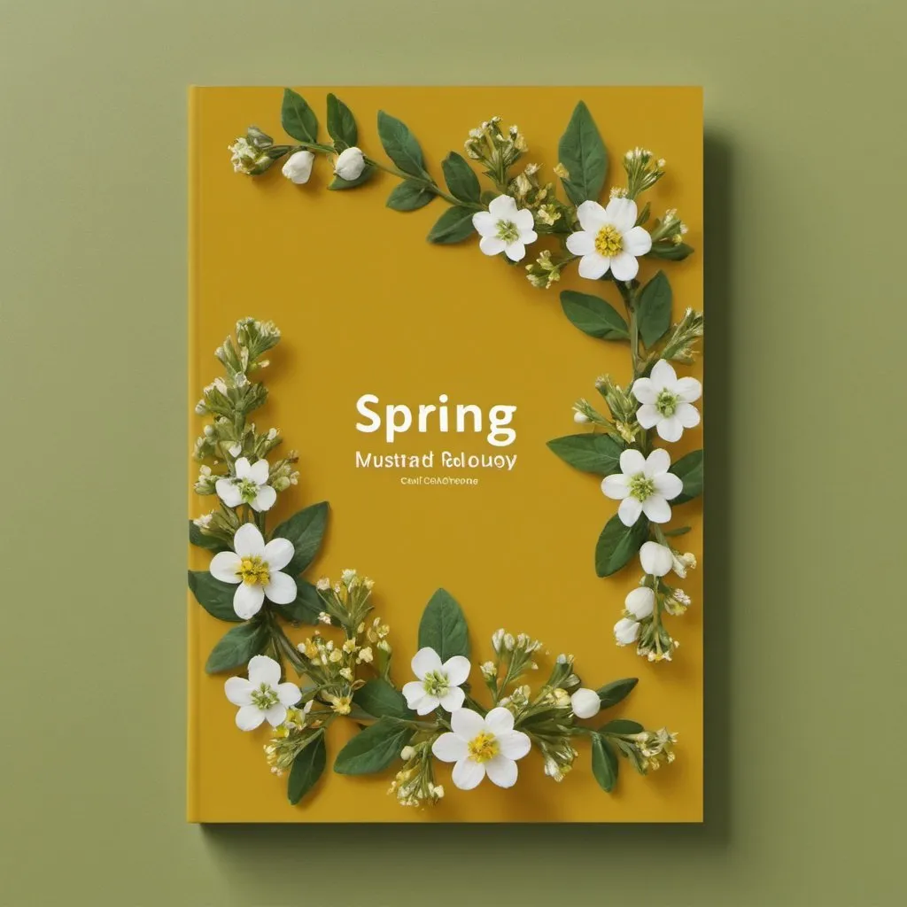 front cover for spring catalogue. Mustard background...