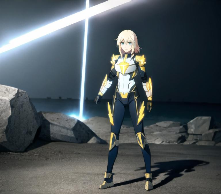 Full body female lightning outfit armor Anime