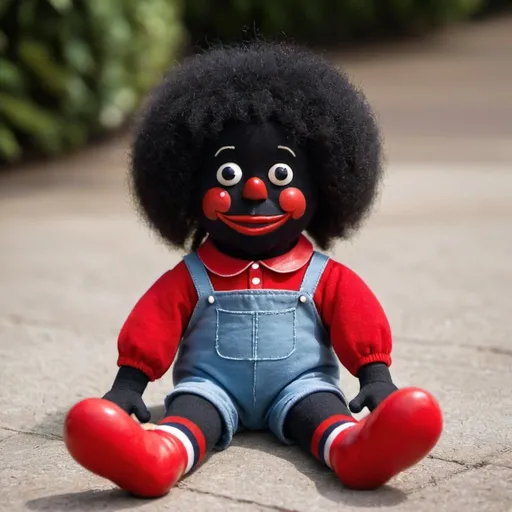 Golliwog in cotton field
