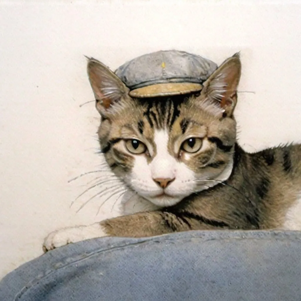 Cat wearing a swedish tanker cap
