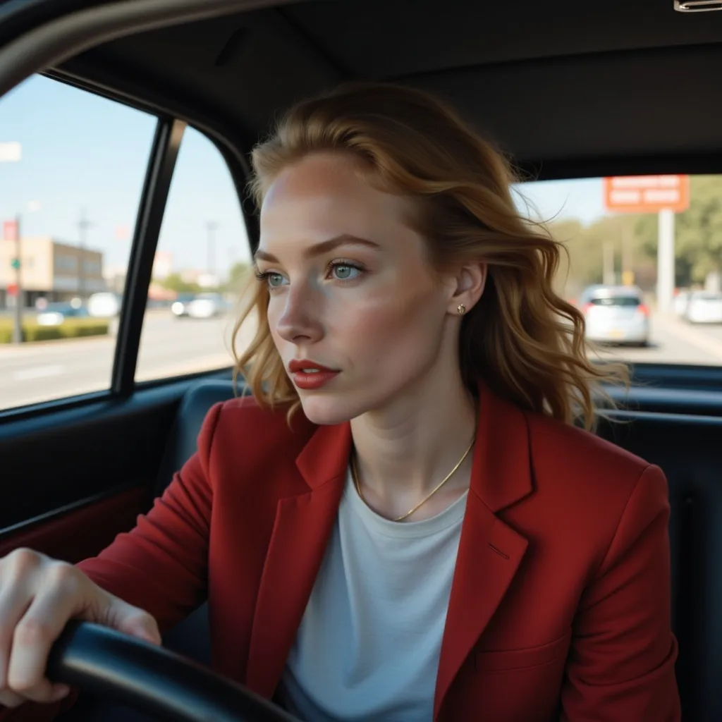 wanda driving a car