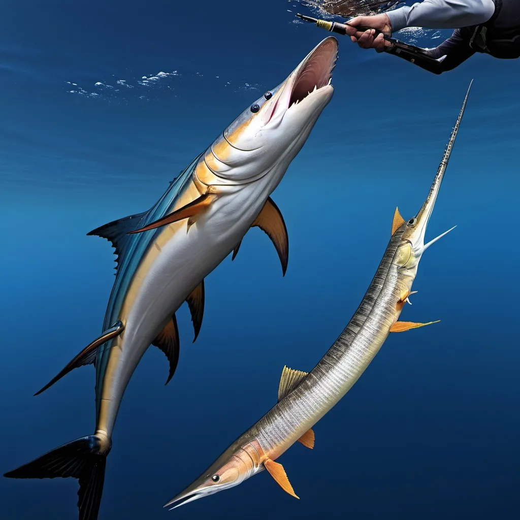 a marlin and a long nose gar