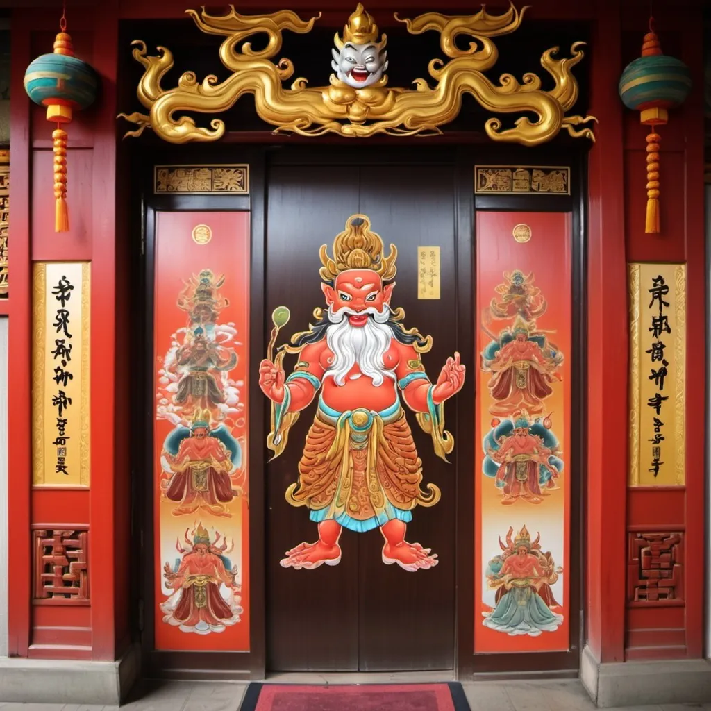 Door Gods Posters or images of Door Gods are pasted...