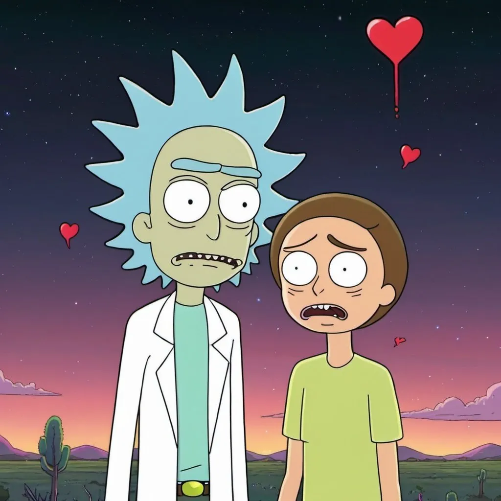 rick x morty in love
